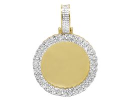 10K Yellow Gold Cuban Memory Real Diamond Pendant 2.5ct 2.1"