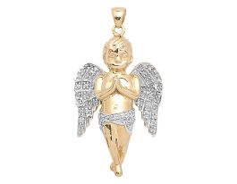Genuine Diamond Mini Jesus Piece Pendant in White Gold Finish