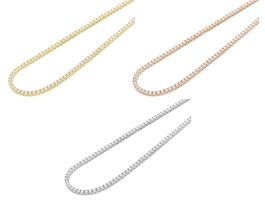 8 Pointer 10.76 CT Diamond 4 Prong Set Tennis Chain Necklace 10K Yellow ...