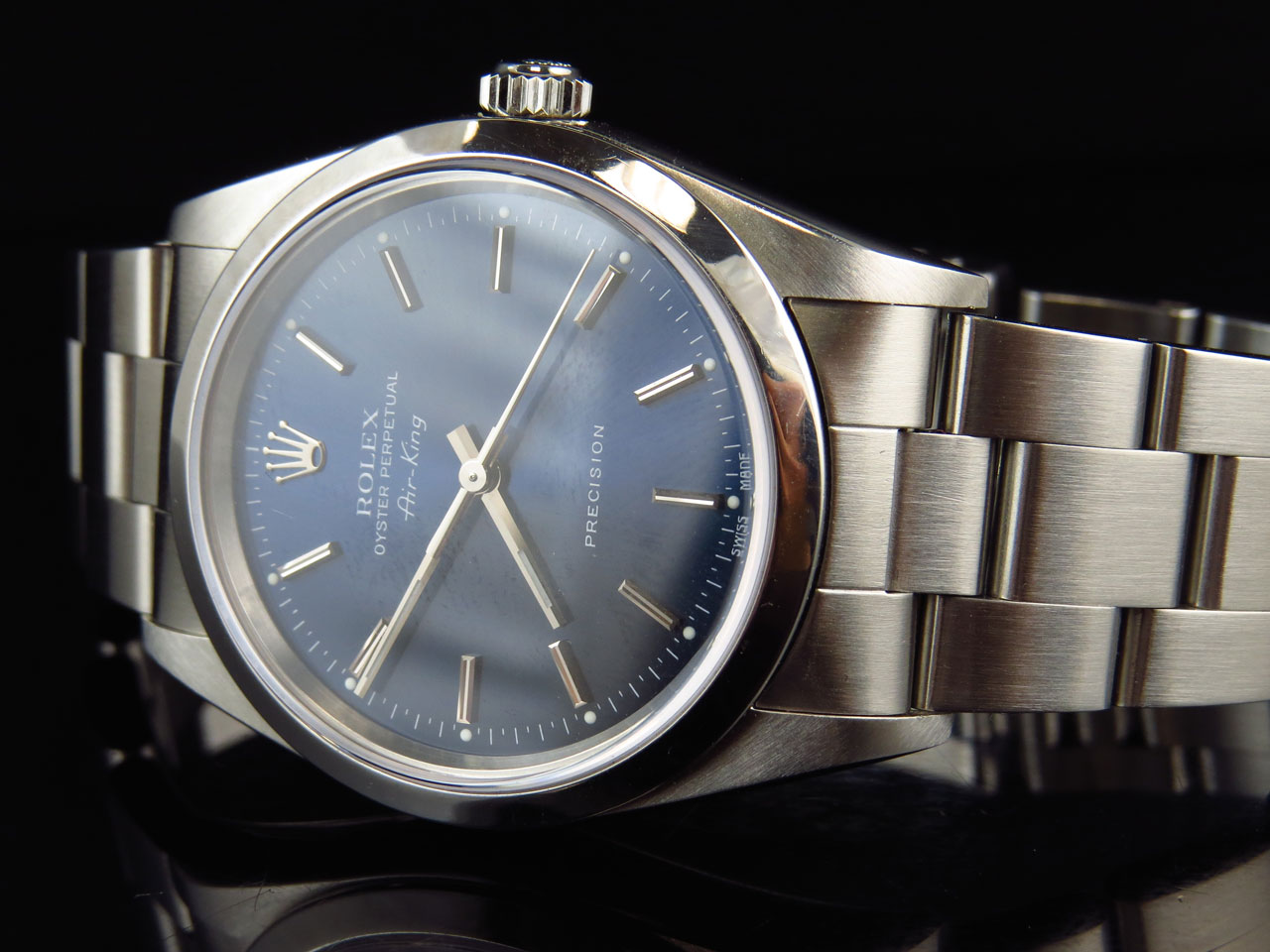 Rolex Air King Oyster Stainless Steel with Blue Dial Watch